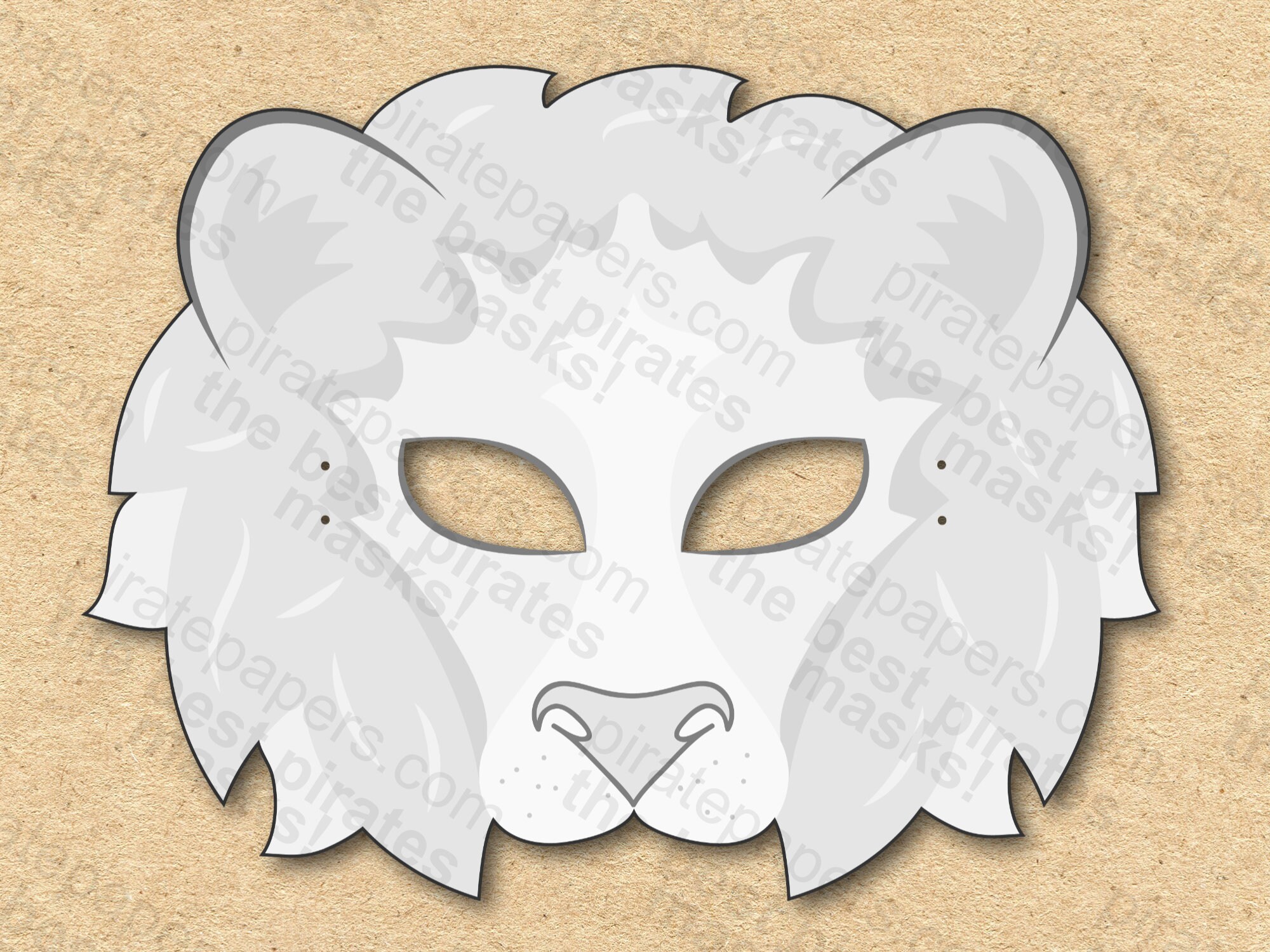 Lion Mask Printable Coloring Paper DIY for Kids and Adults. - Etsy