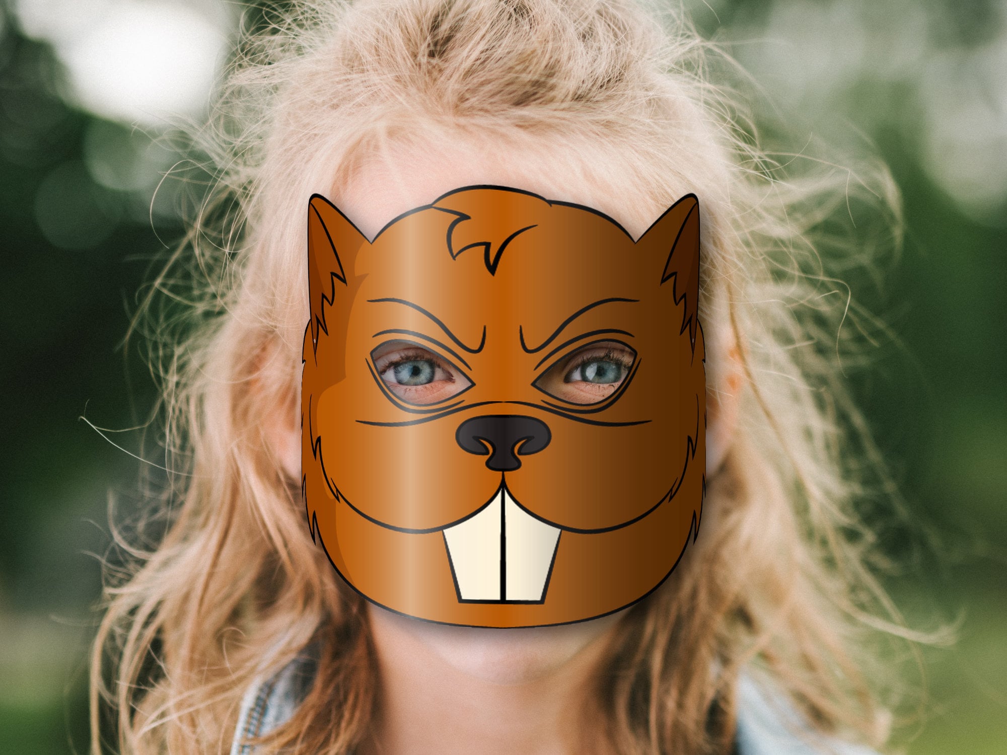 Beaver Mask Printable, Paper DIY for Kids and Adults. PDF Template ...