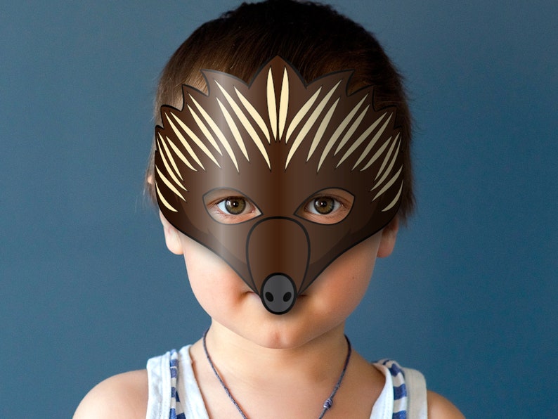 Echidna Mask Printable, Paper DIY for Kids and Adults. PDF Template ...