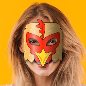 Chicken Mask Printable, Hen Mask, Paper DIY for Kids and Adults. PDF ...