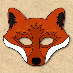 Red Fox Mask Printable Paper DIY for Kids and Adults. PDF - Etsy
