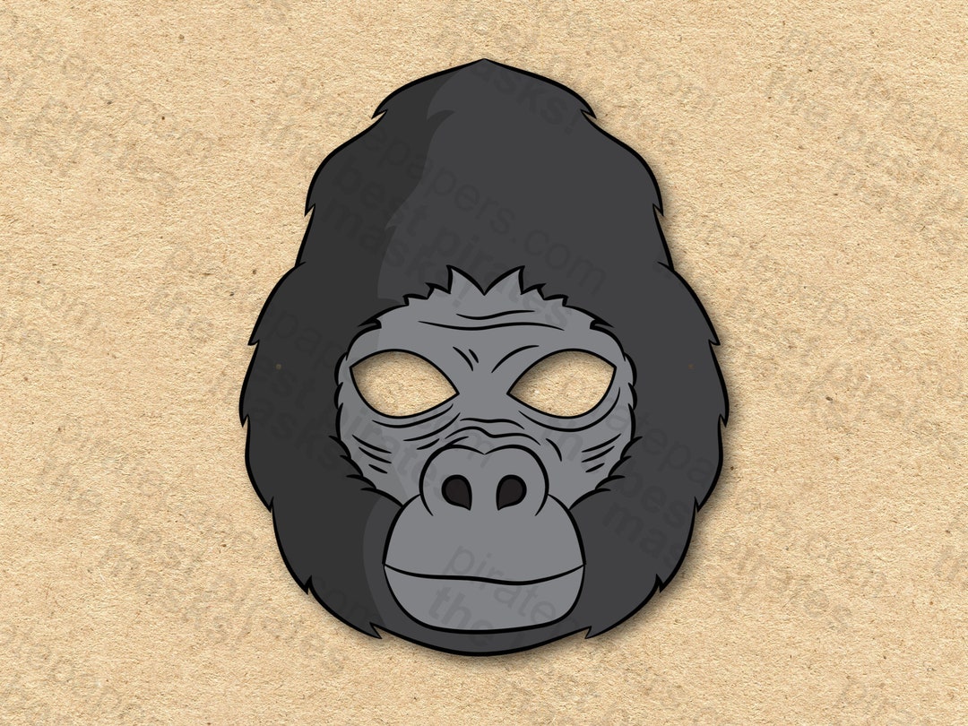 Gorilla Mask Printable Paper DIY for Kids and Adults. PDF - Etsy