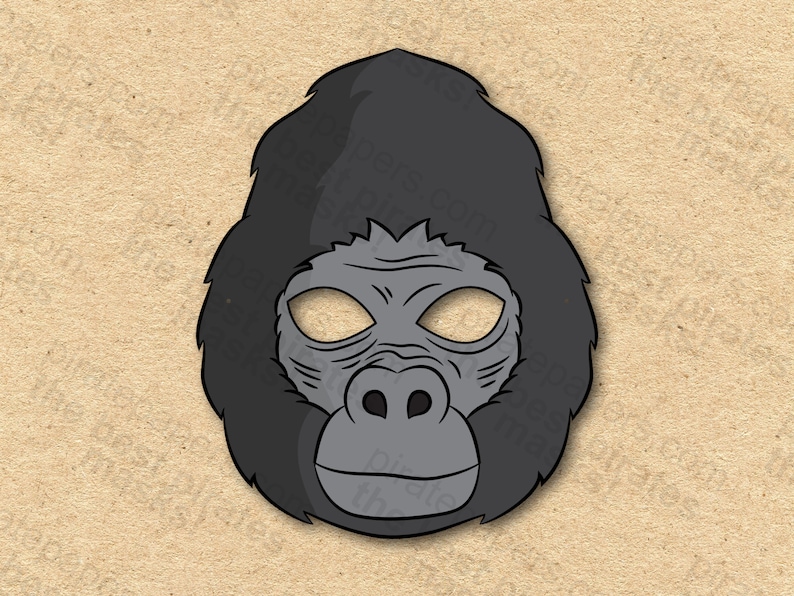Gorilla Mask Printable Paper DIY for Kids and Adults. PDF - Etsy