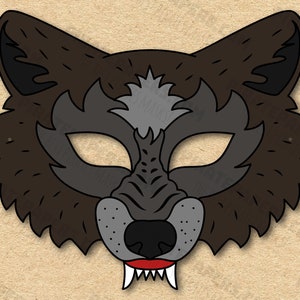 Big Bad Wolf Mask Printable, Paper DIY for Kids and Adults. PDF ...