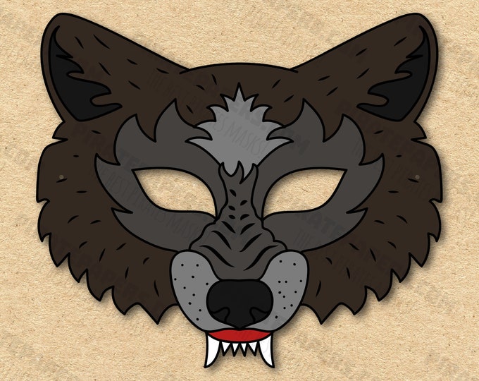 Little Red Riding Hood Printable Coloring Masks, Little Red, Wolf Mask ...