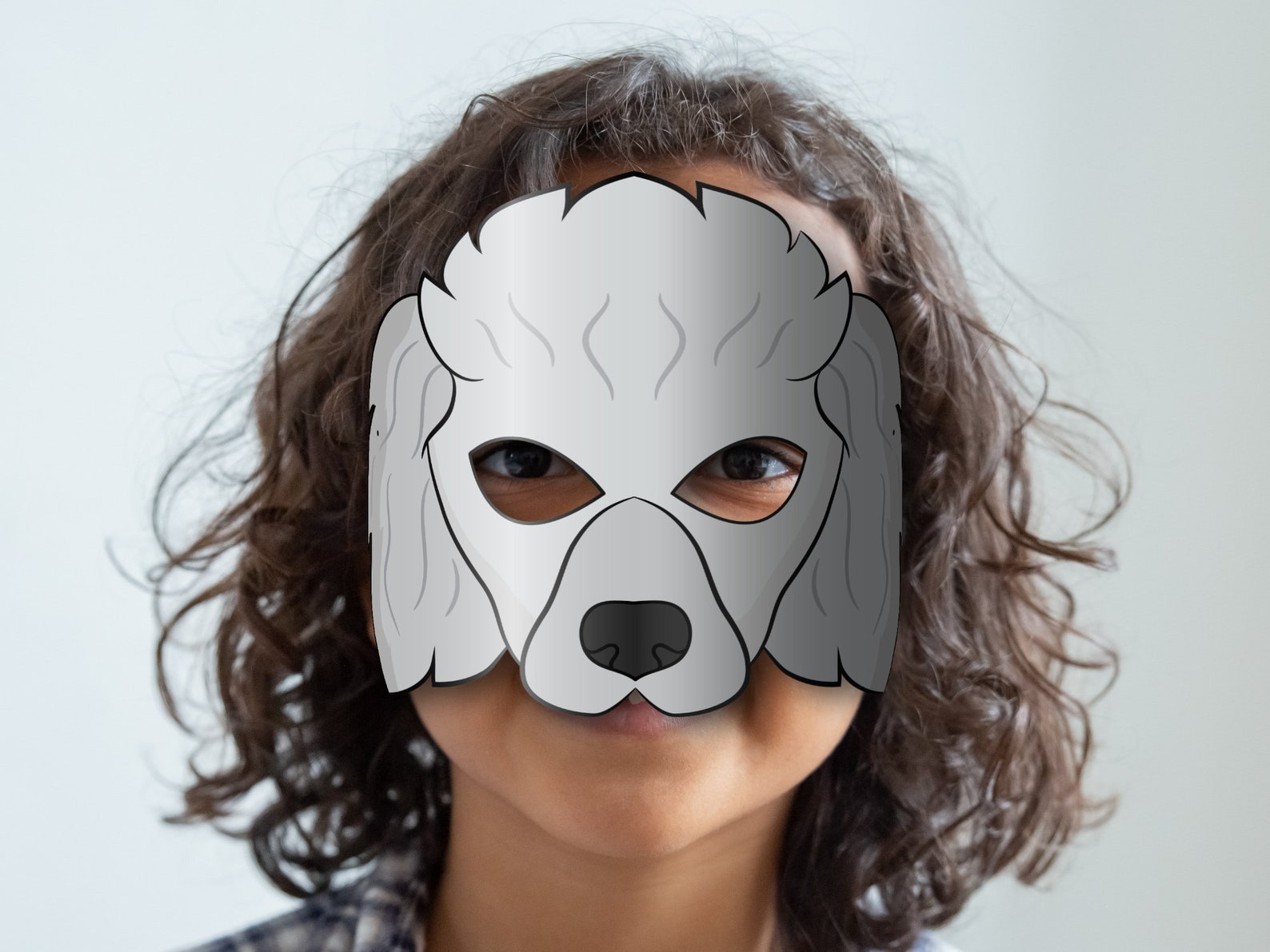Dog Poodle Mask Printable Breed, Paper DIY for Kids and Adults. PDF ...
