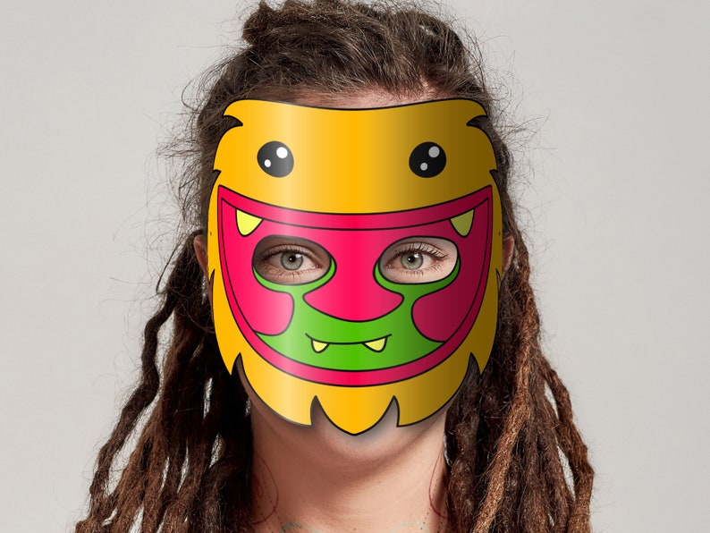 Monster 5 Mask Printable, Paper DIY for Kids and Adults. PDF Template ...