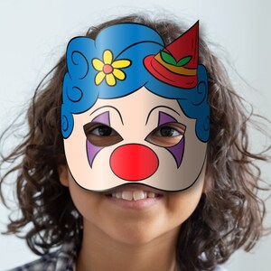 Сircus Clown #2 Printable Mask, Paper DIY for Kids and Adults. PDF ...
