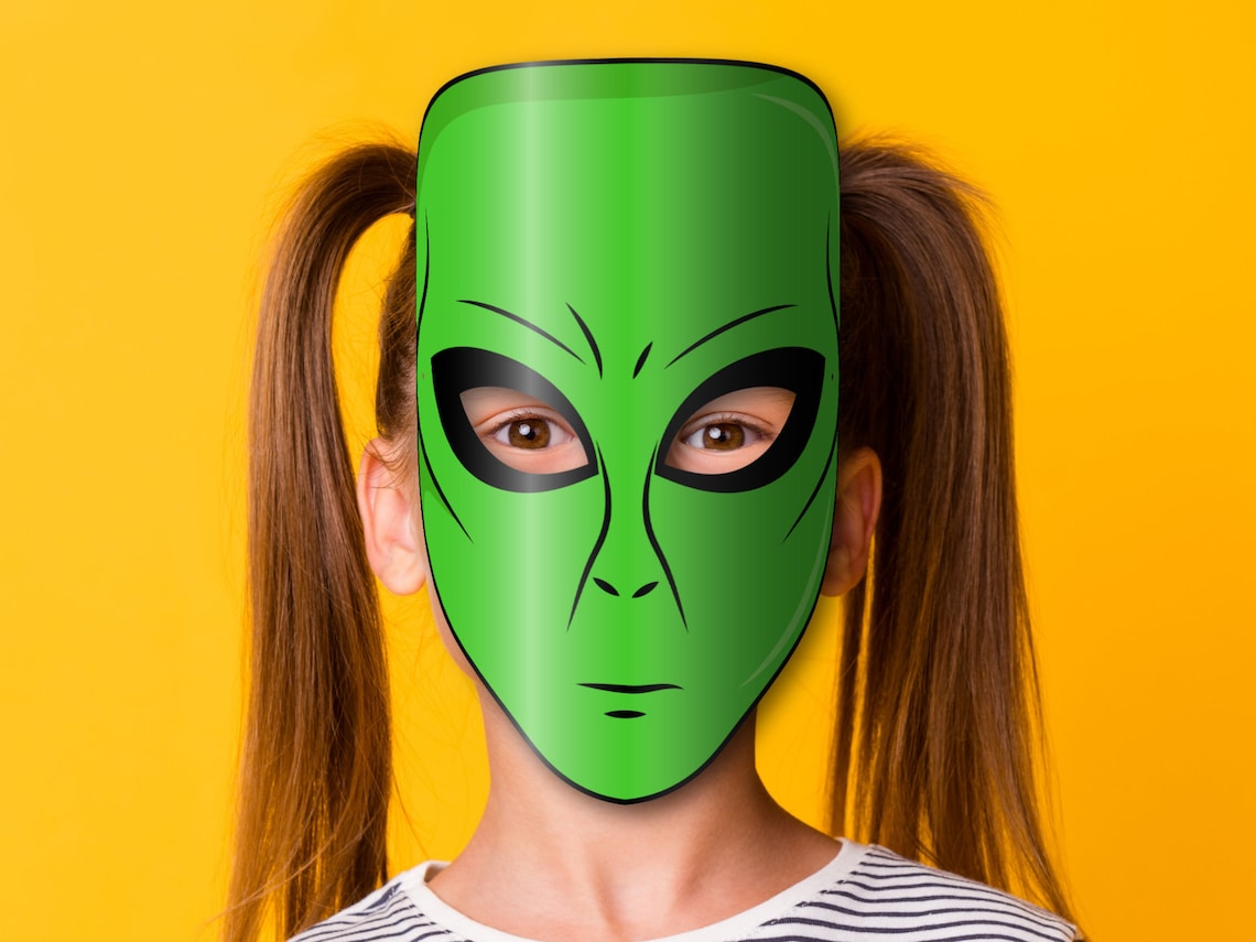 Alien Mask Printable, Paper DIY for Kids and Adults. PDF Template ...