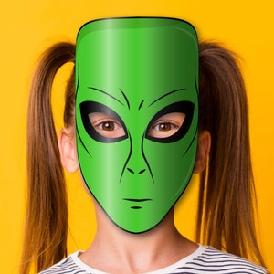 Alien Mask Printable, Paper DIY for Kids and Adults. PDF Template ...