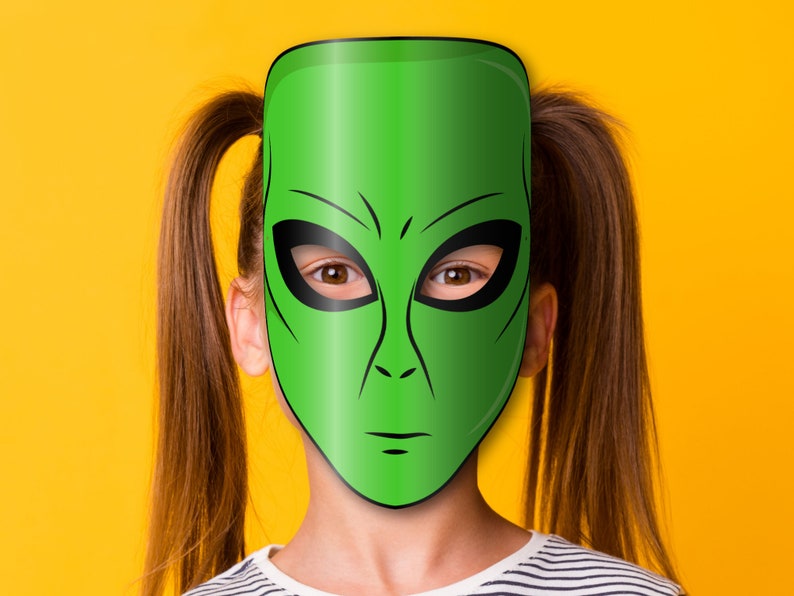Alien Mask Printable, Paper DIY for Kids and Adults. PDF Template ...