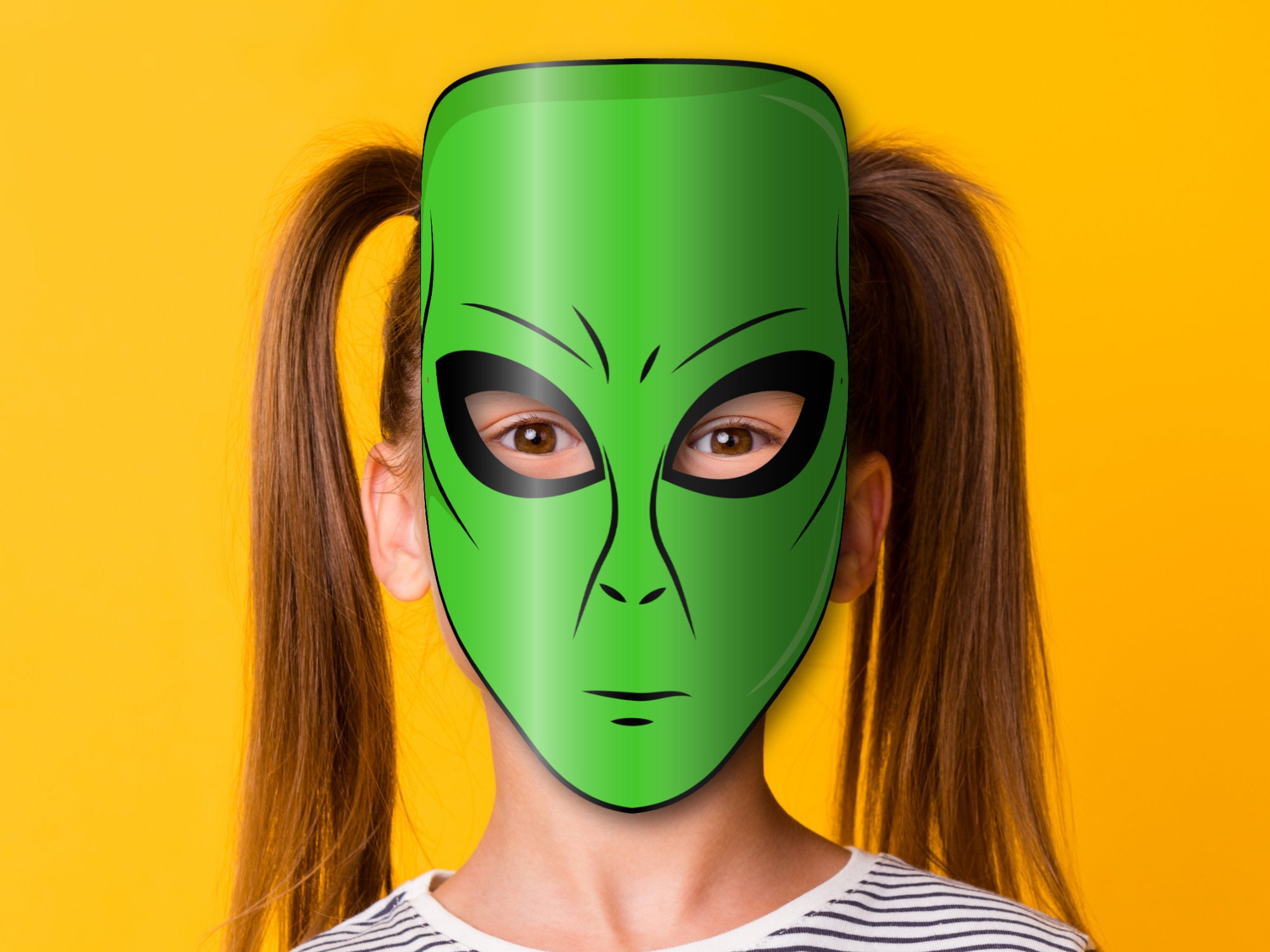Alien Mask Printable, Paper DIY for Kids and Adults. PDF Template ...