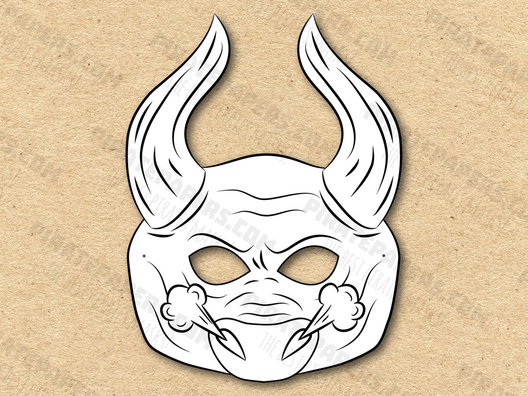Minotaur Mask Printable Coloring, Paper DIY for Kids and Adults. PDF ...