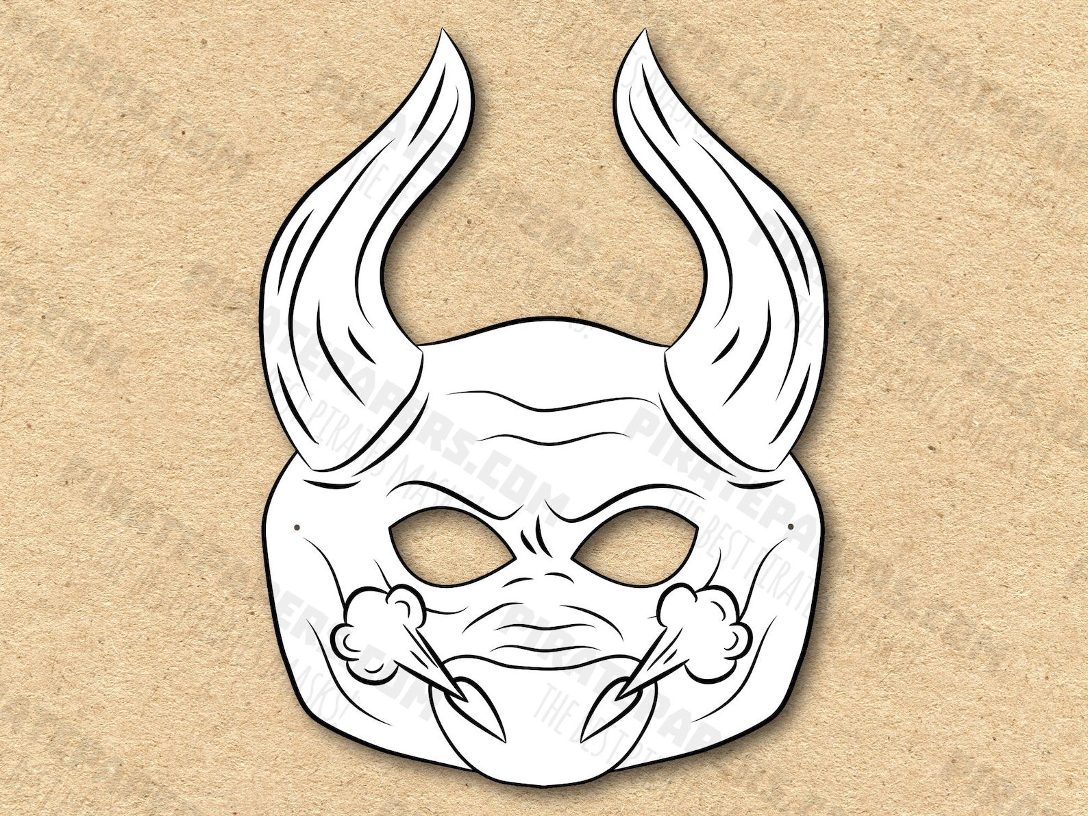 Minotaur Masks Printable Color + Coloring, Paper DIY for Kids and ...