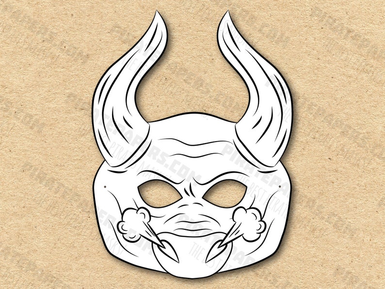 Mythical Creatures Masks Printable Coloring, Grim Reaper, Demon ...