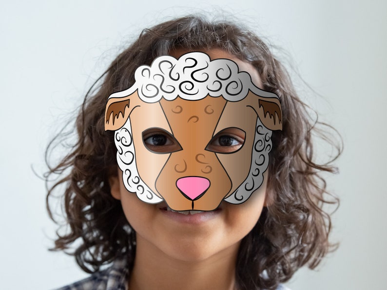 Sheep Mask Printable, Paper DIY for Kids and Adults. PDF Template ...