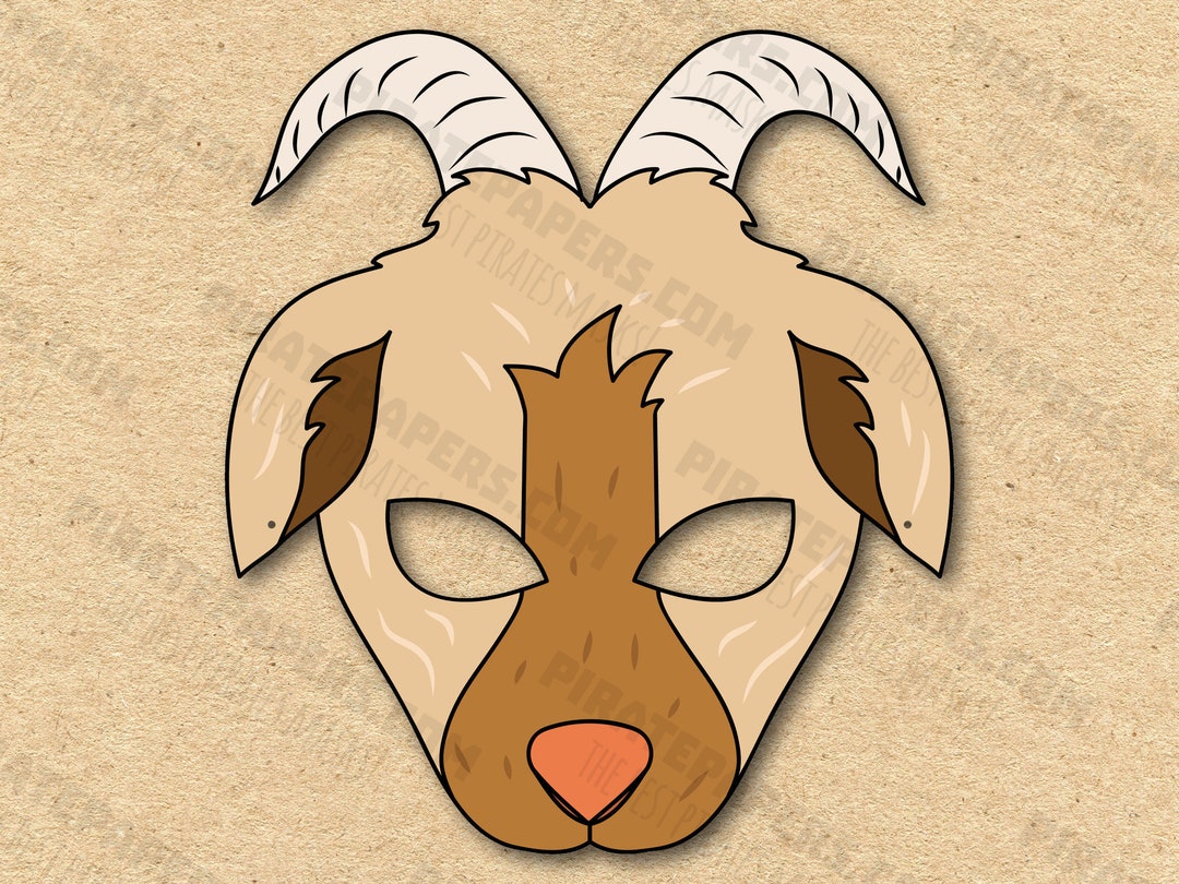 Goat Mask Printable, Paper DIY for Kids and Adults. PDF Template ...