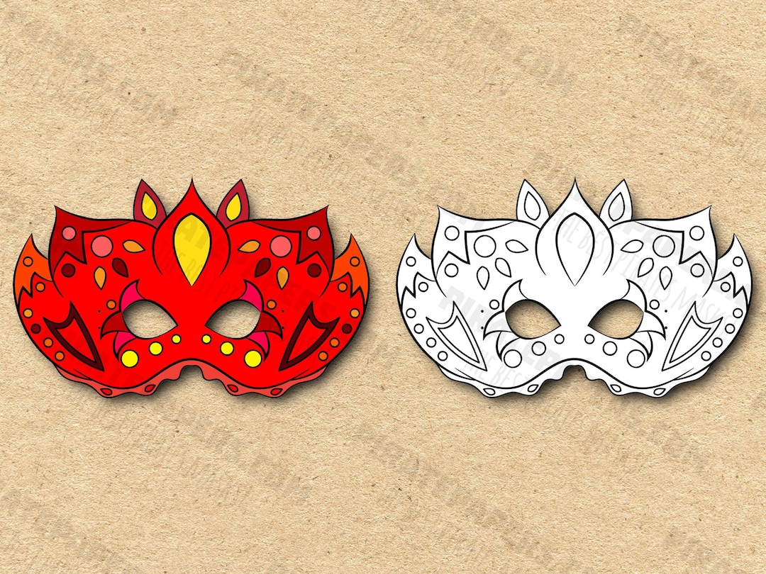 Fairy #4 Masks Printable Color + Coloring, Paper DIY for Kids and ...