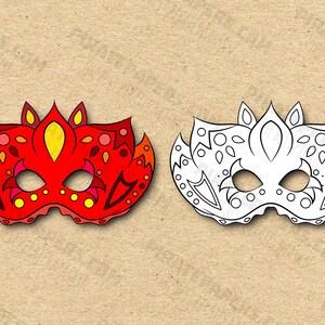 Fairy #4 Masks Printable Color + Coloring, Paper DIY for Kids and ...