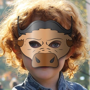 Buffalo Mask Printable, Paper DIY for Kids and Adults. PDF Template ...