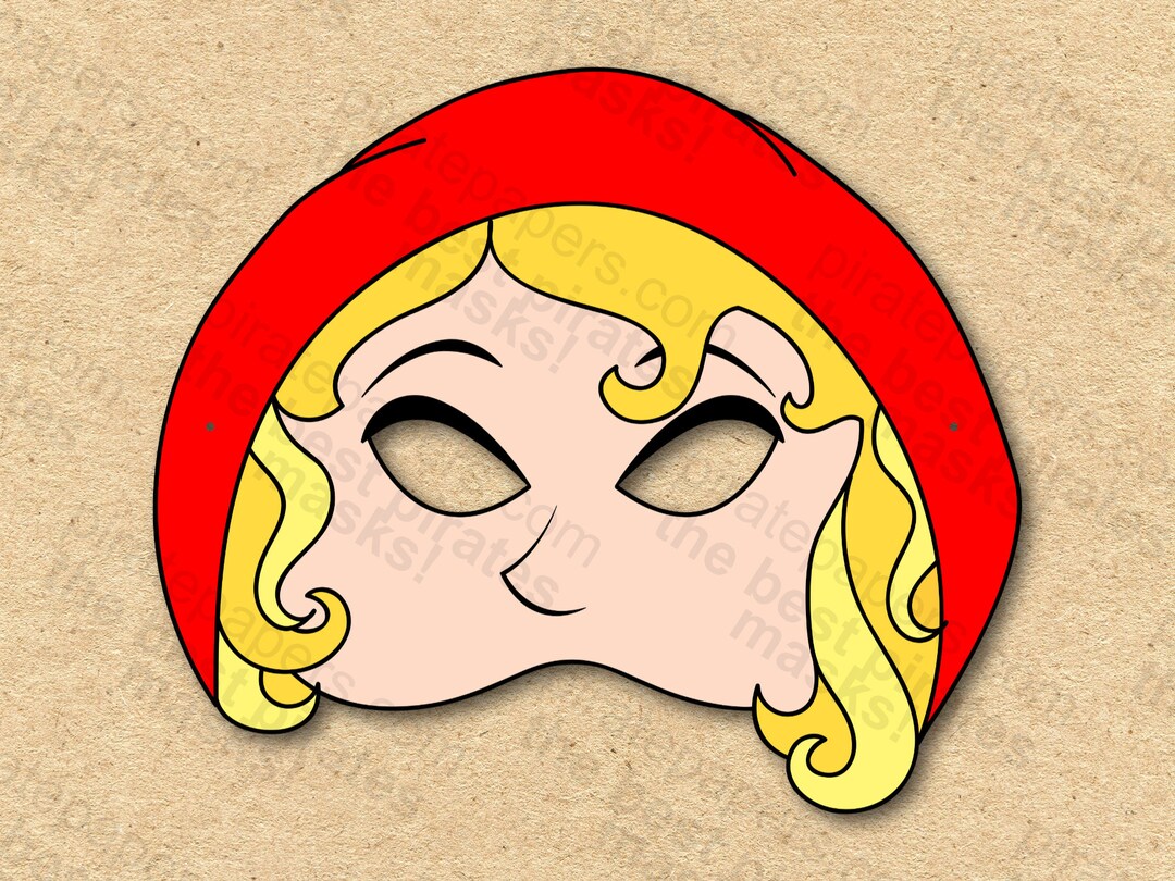 Little Red Riding Hood Mask Printable Paper DIY for Kids and - Etsy