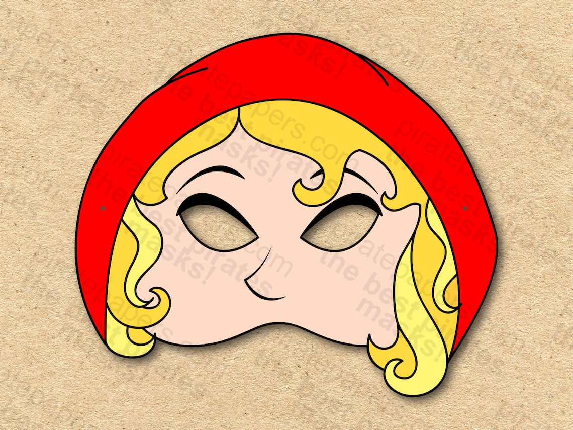 Little Red Riding Hood Mask Printable Paper DIY for Kids and - Etsy