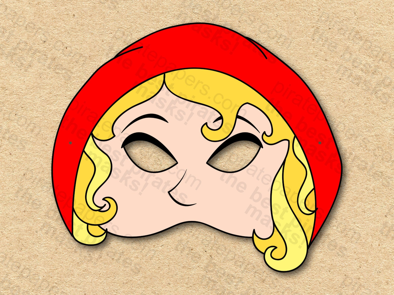 Little Red Riding Hood Mask Printable Paper DIY for Kids and - Etsy