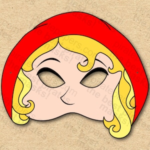 Little Red Riding Hood Mask Printable Paper DIY for Kids and - Etsy