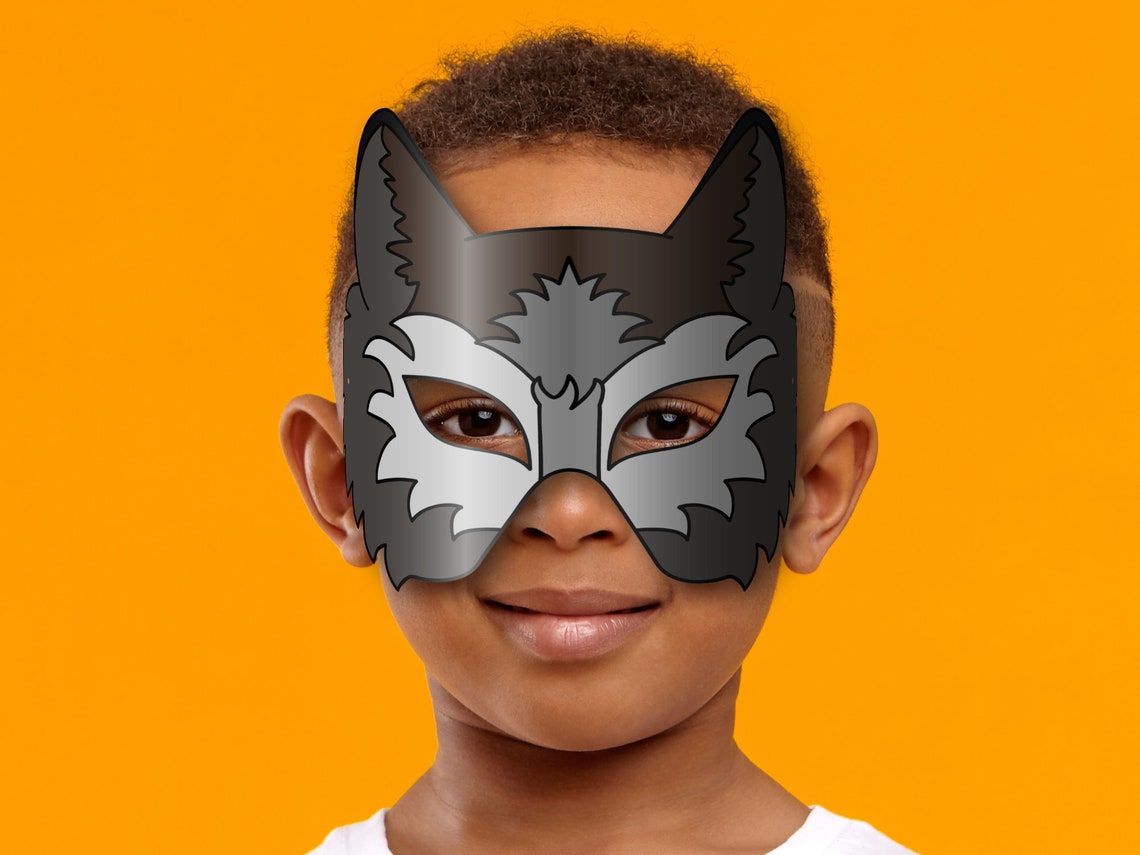 Wolf Mask Printable, Paper DIY for Kids and Adults. PDF Template ...