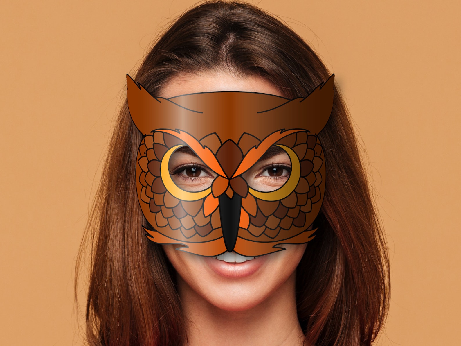 Owl Mask Printable, Paper DIY for Kids and Adults. PDF Template ...