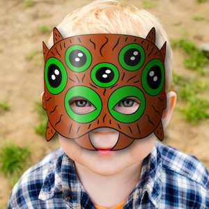 Spider Mask Printable, Paper DIY for Kids and Adults. PDF Template ...