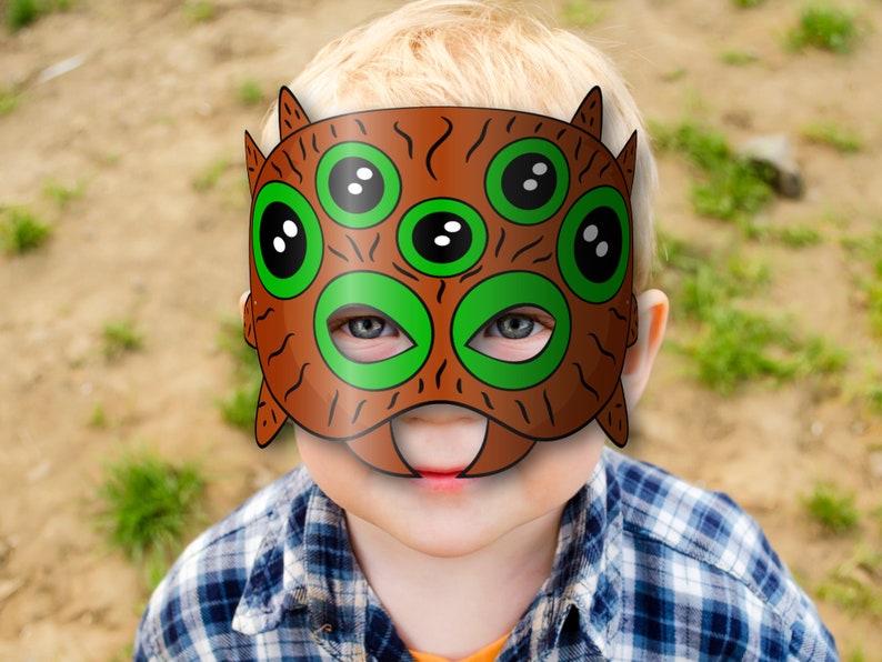 Spider Mask Printable, Paper DIY for Kids and Adults. PDF Template ...