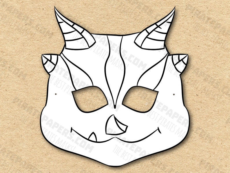 Dragons Masks Printable Coloring, Evil Dragon, Chinese Dragon, Kind ...