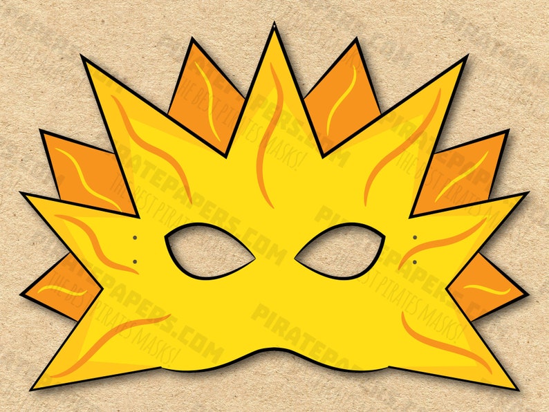 Sun Mask Printable, Paper DIY for Kids and Adults. PDF Template ...