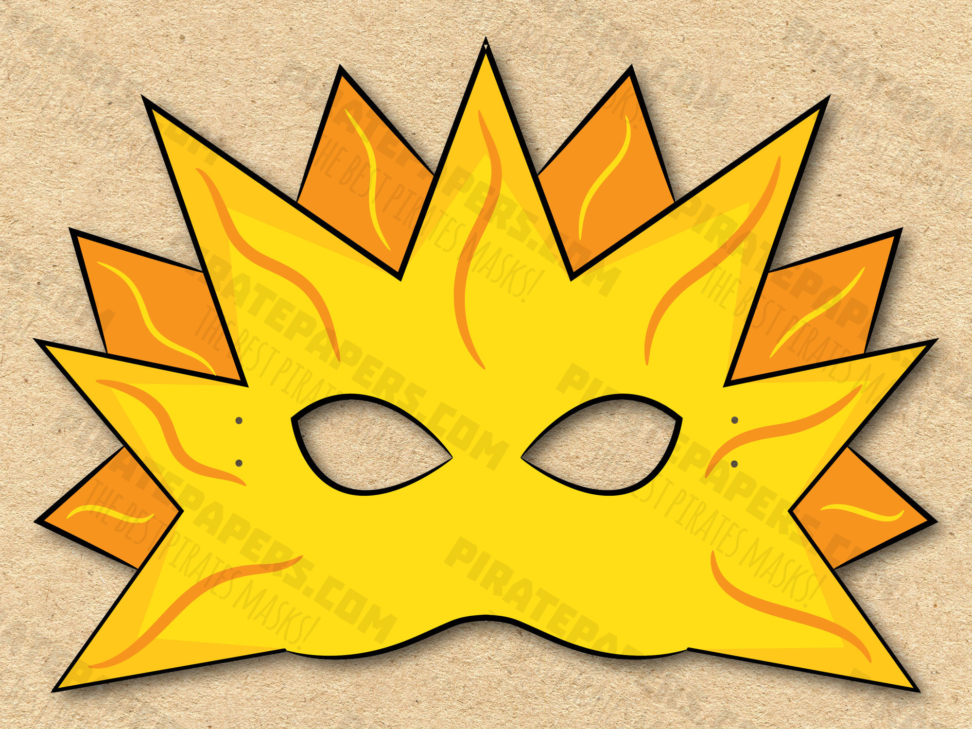 Sun Mask Printable, Paper DIY for Kids and Adults. PDF Template ...