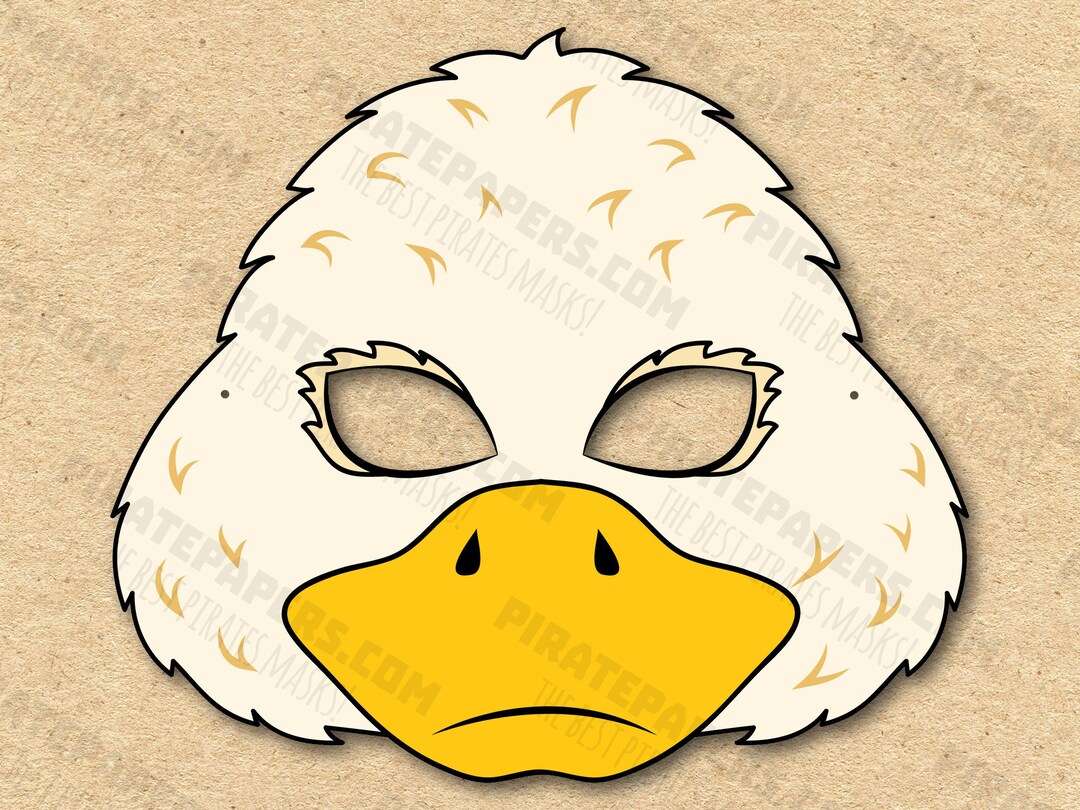 Duck Mask Printable, Paper DIY for Kids and Adults. PDF Template ...