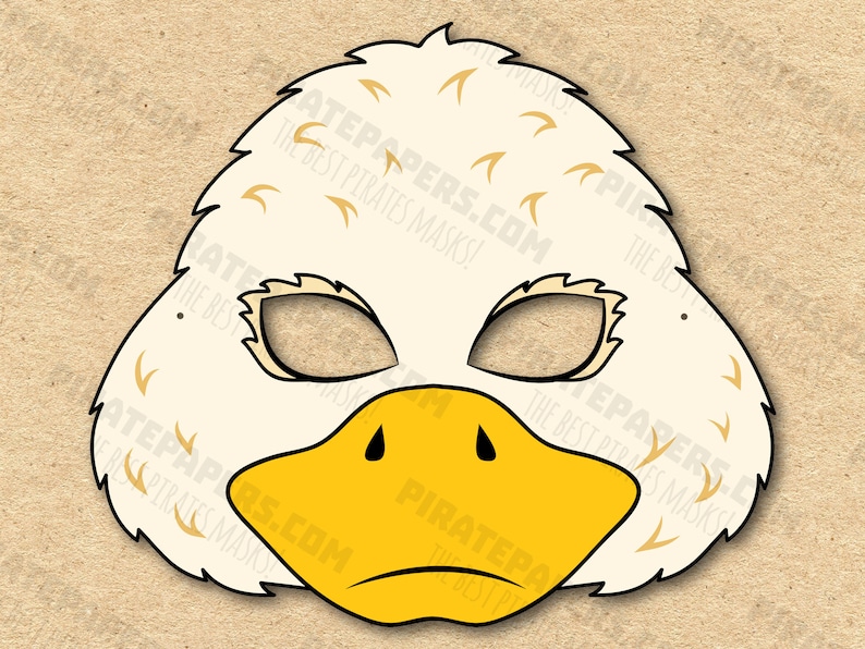 Duck Mask Printable, Paper DIY for Kids and Adults. PDF Template ...