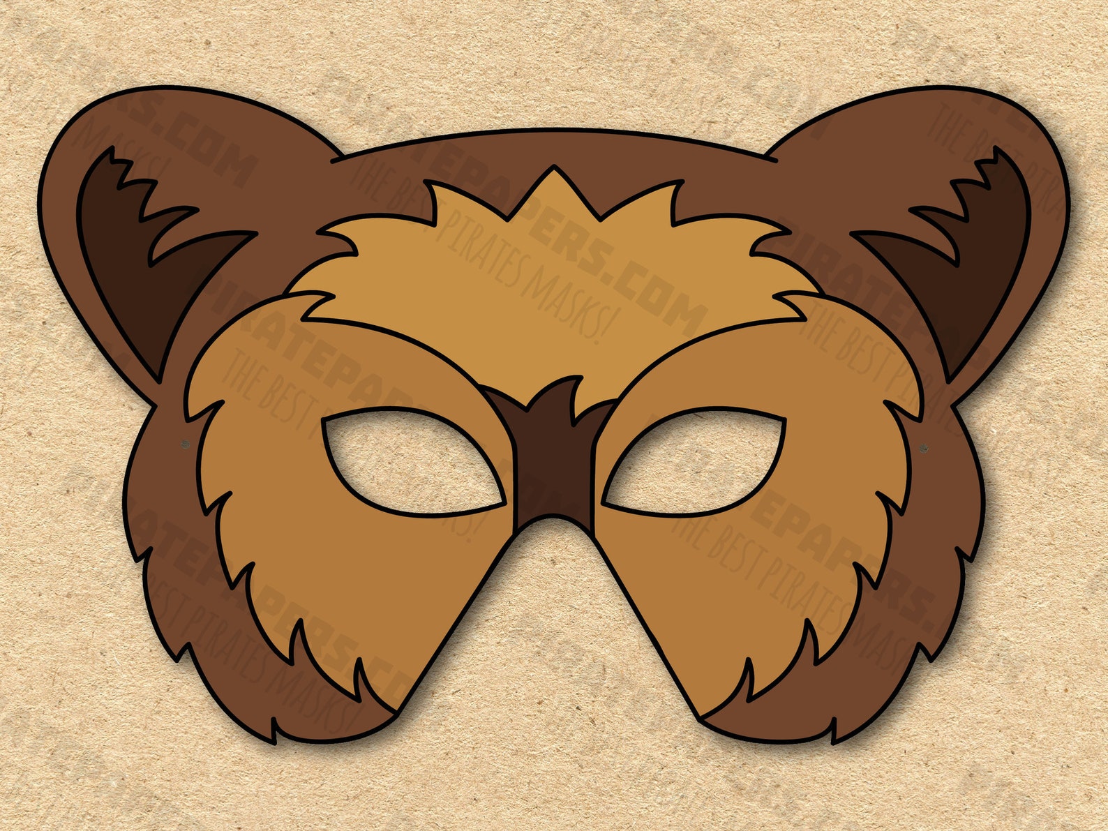 Bear Mask Printable, Paper DIY for Kids and Adults. PDF Template ...