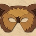 Bear Mask Printable, Paper DIY for Kids and Adults. PDF Template ...