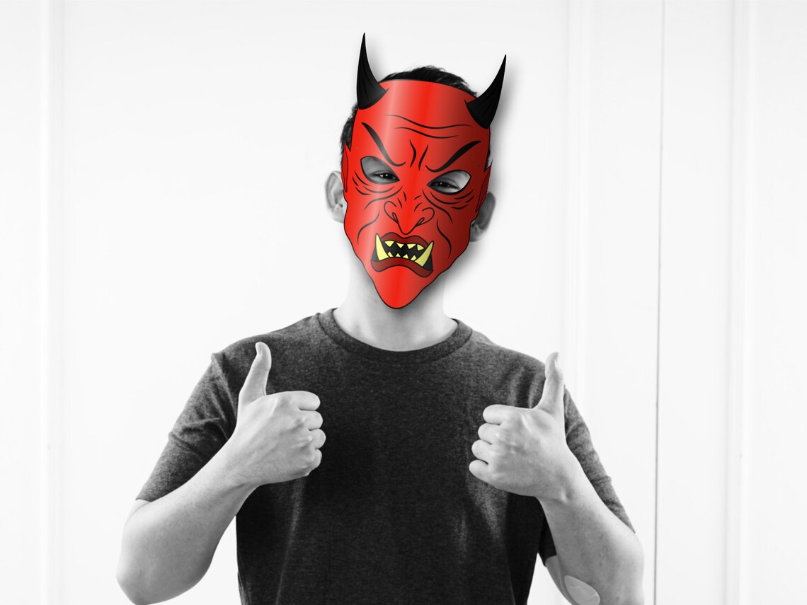 Demon Mask Printable Paper DIY for Kids and Adults. PDF - Etsy