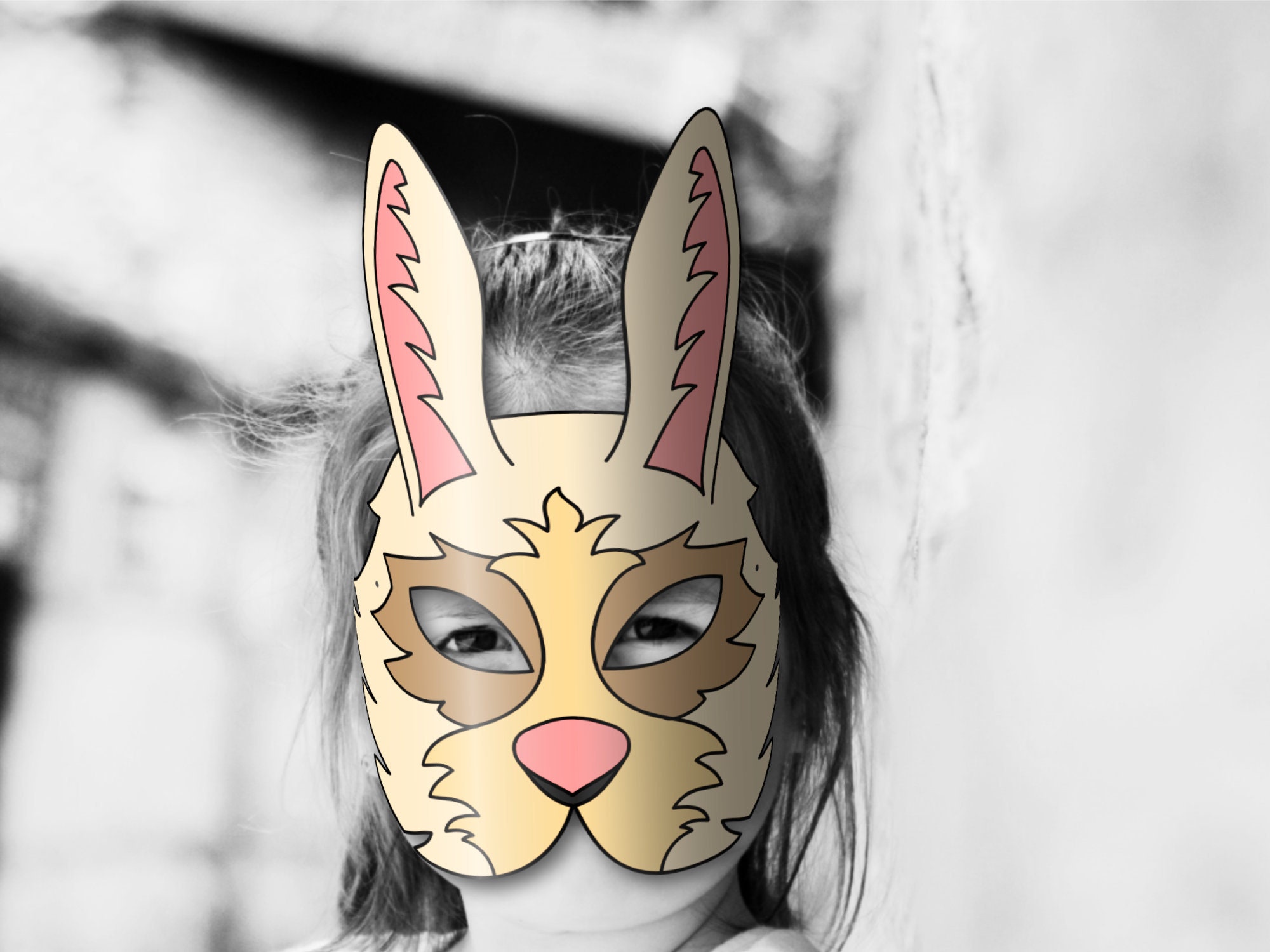 Bunny Mask Printable Paper DIY for Kids and Adults. PDF - Etsy Australia
