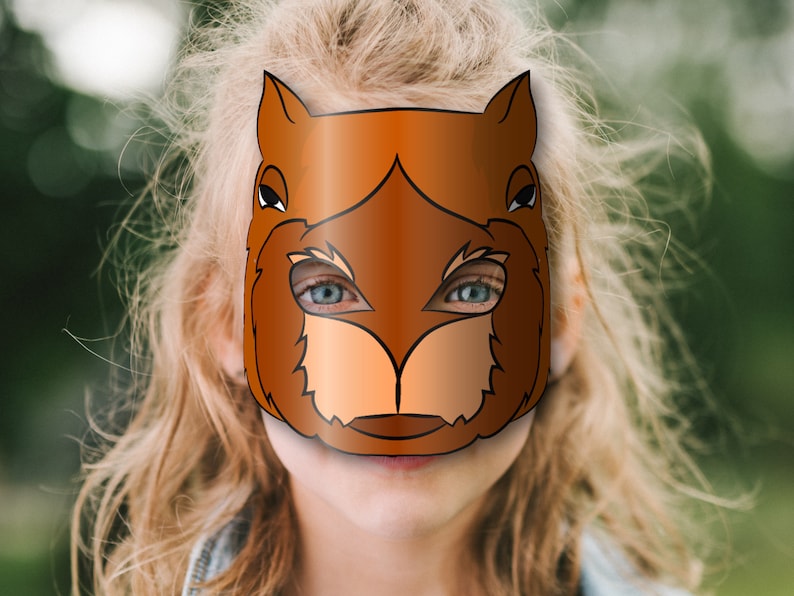 Capybara Masks Printable Color + Coloring, Paper DIY for Kids and ...