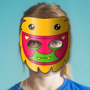 Monster #5 Mask Printable, Paper DIY for Kids and Adults. PDF Template ...