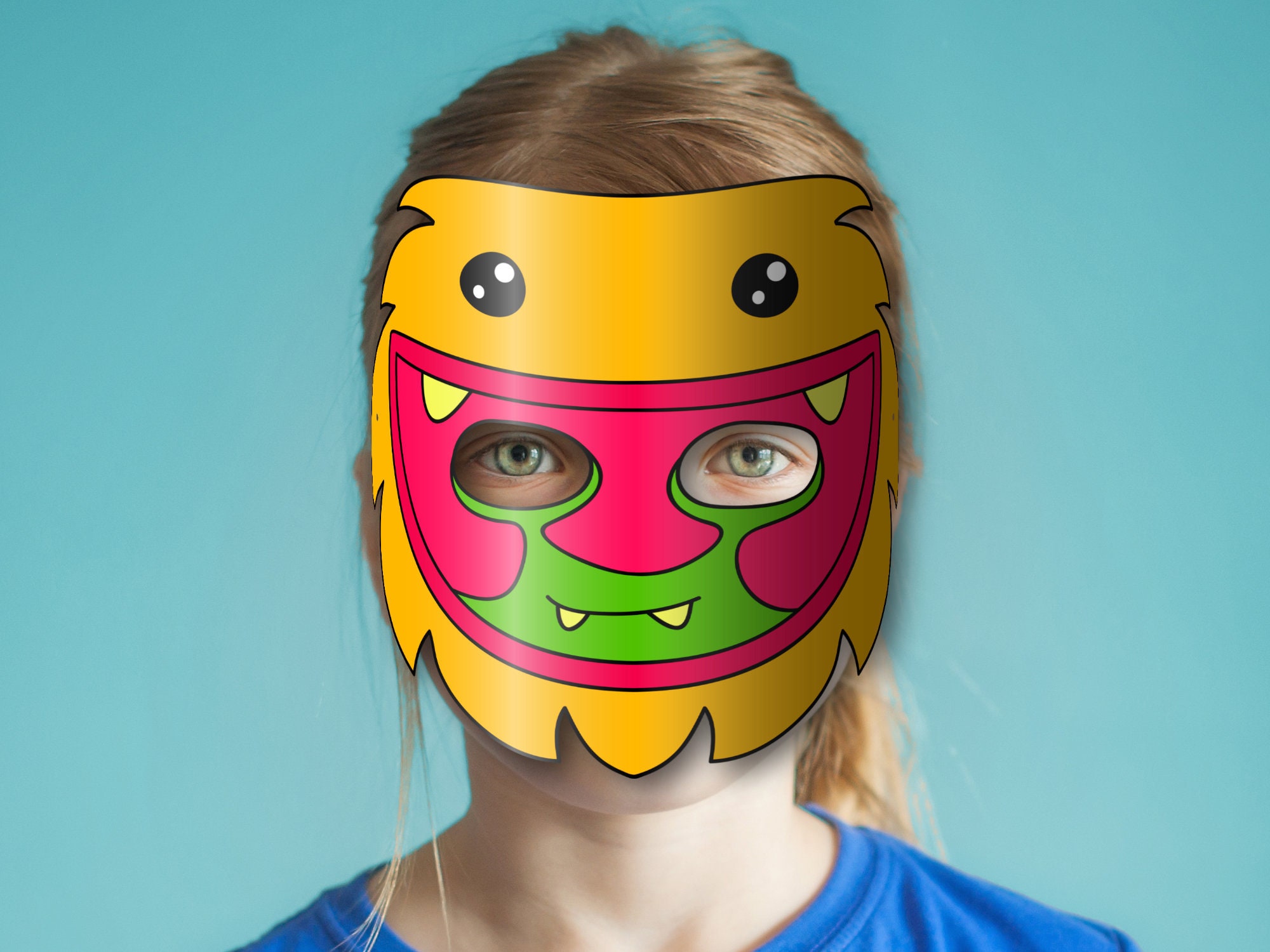 Monster #5 Mask Printable, Paper DIY for Kids and Adults. PDF Template ...