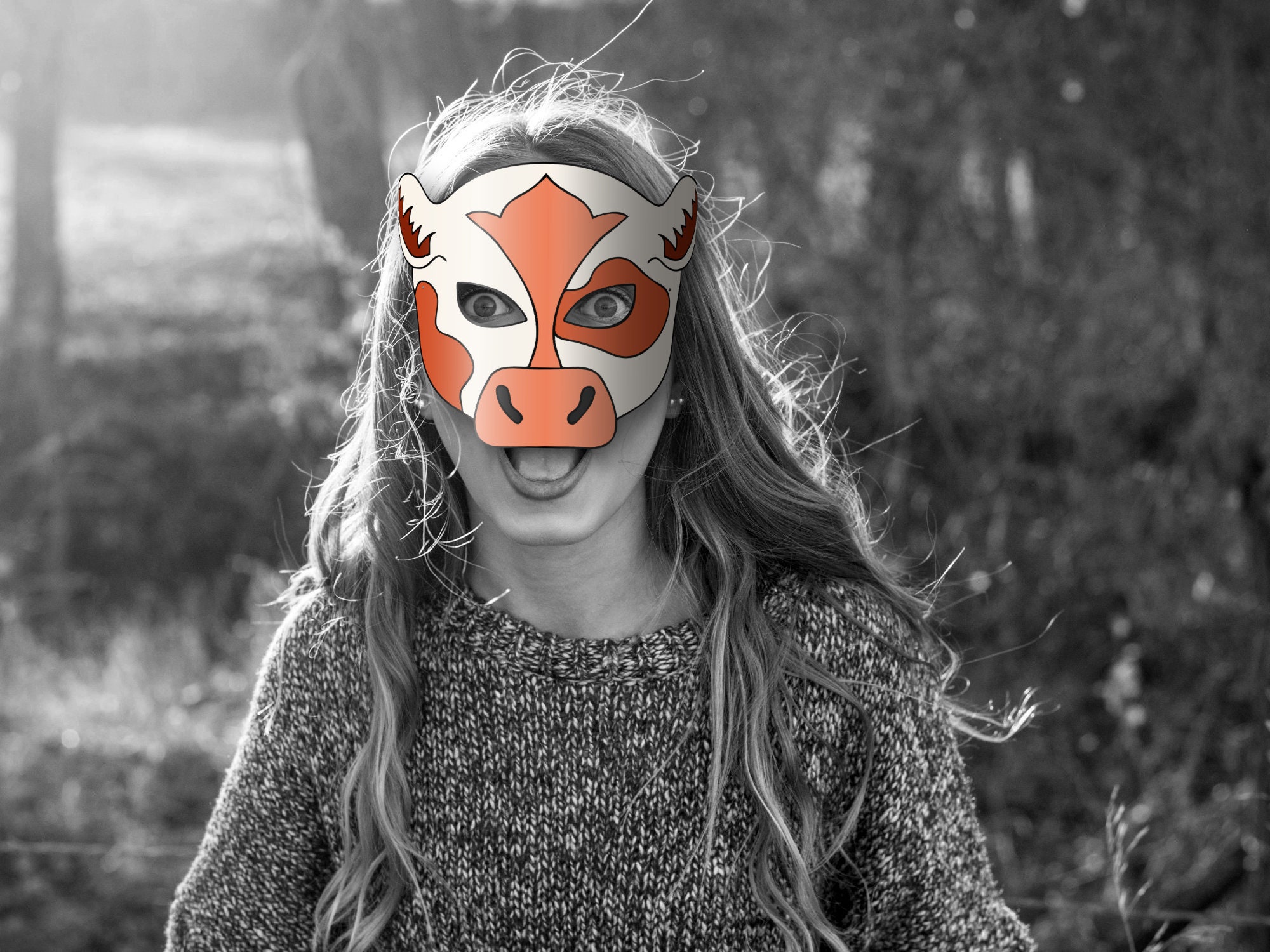 Cow Mask Printable Paper DIY For Kids And Adults. PDF - Etsy Schweiz