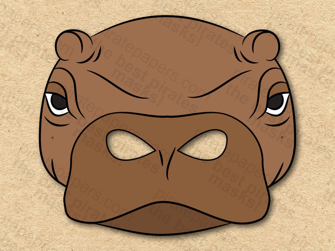 Hippo Mask Printable Paper DIY for Kids and Adults. PDF - Etsy