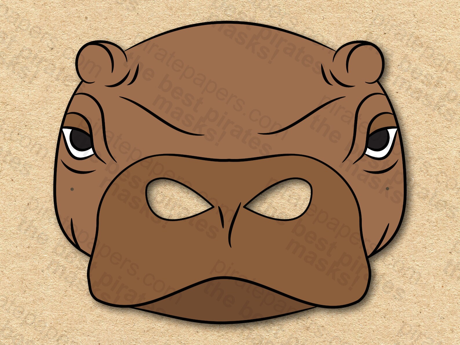 Hippo Mask Printable Paper DIY for Kids and Adults. PDF - Etsy