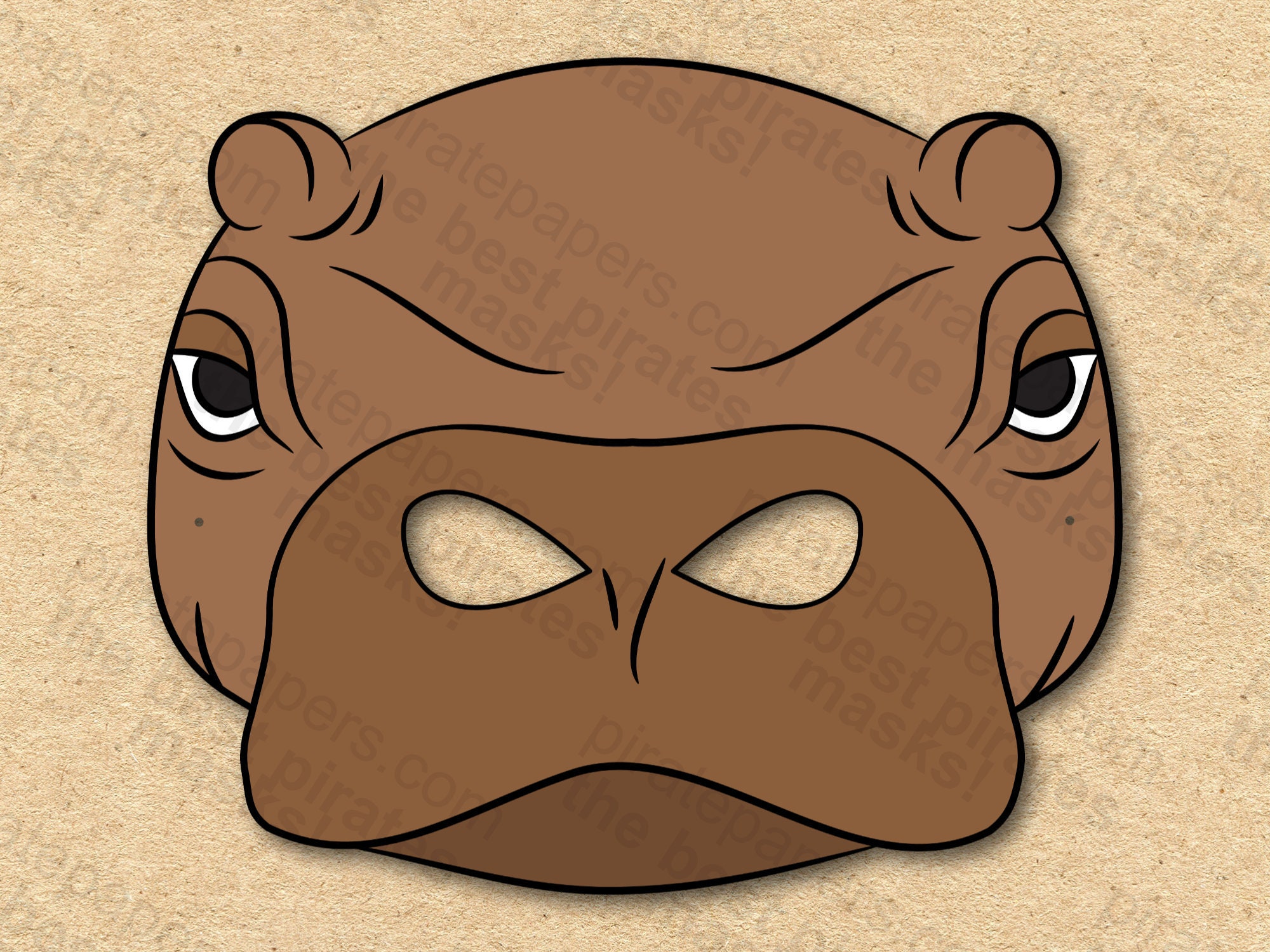 Buy Hippo Mask Printable Paper DIY for Kids and Adults. PDF Online in ...