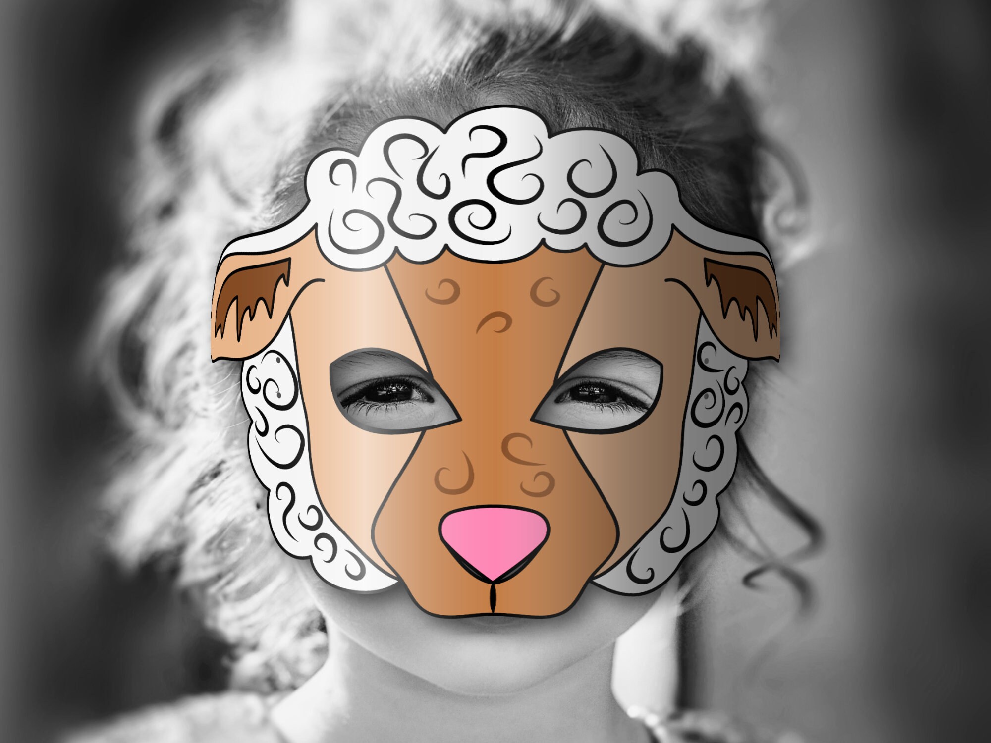 Sheep Mask Printable Paper DIY for Kids and Adults. PDF - Etsy Canada