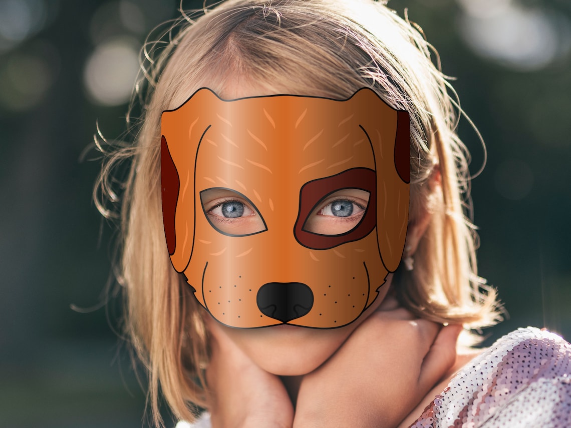 Dog Mask Printable, Paper DIY for Kids and Adults. PDF Template ...